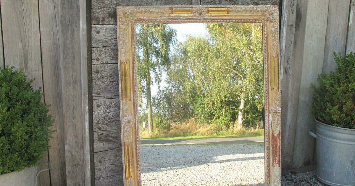 Large Faded Gilt Mirror | French Country Antiques